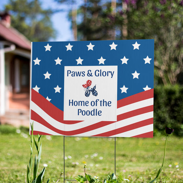 Poodle USA Yard Sign | Patriotic Dog Lover Outdoor Decor – Poodles World